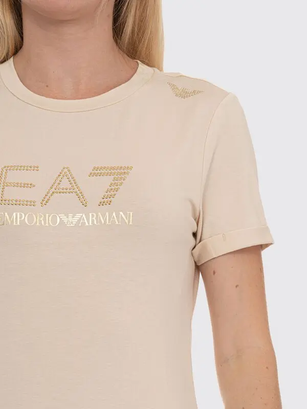 EA7 Logo T-shirt Dress - Beige