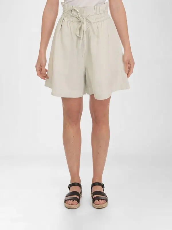 BOSS Linen Blend Relaxed Fit Shorts - Green