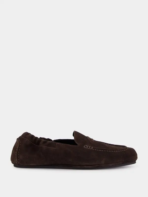 Celine Suede Loafers - Brown
