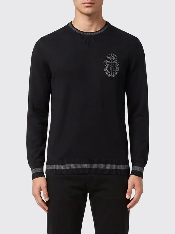 BILLIONAIRE Crew Neck Sweater With Embellished Detail - Black
