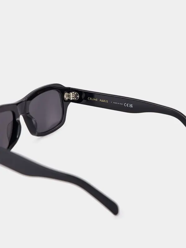Celine Acetate Oval Sunglasses - Black