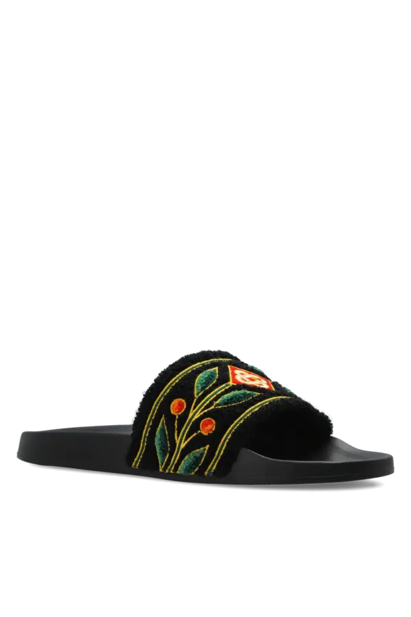 Casablanca Embroidered Logo Slides