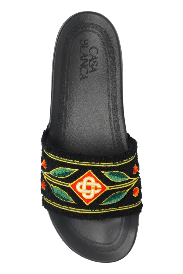 Casablanca Embroidered Logo Slides
