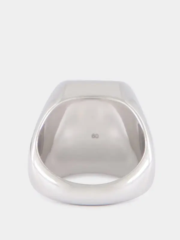 Celine Ring Square Signet Brass - Silver