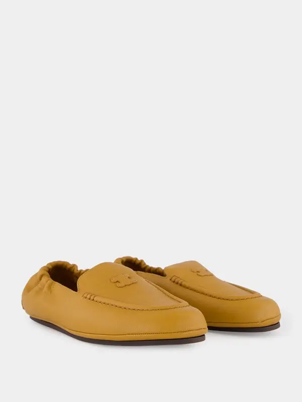 Celine Triomphe Leather Loafers - Yellow
