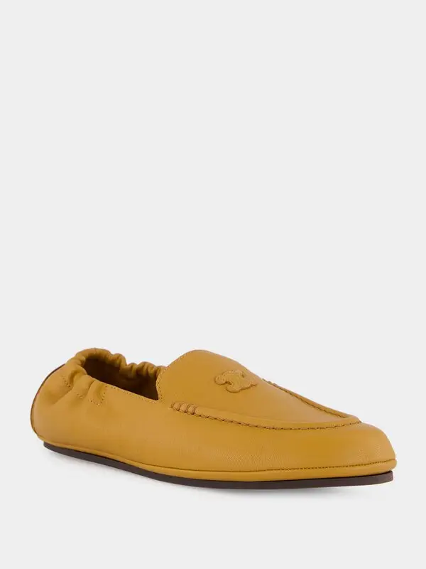Celine Triomphe Leather Loafers - Yellow