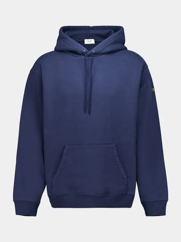 Celine Relaxed Fit Cotton Hoodie - Blue