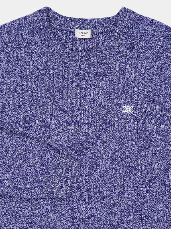 Celine Cashmere Triomphe Boxy Crewneck Sweater