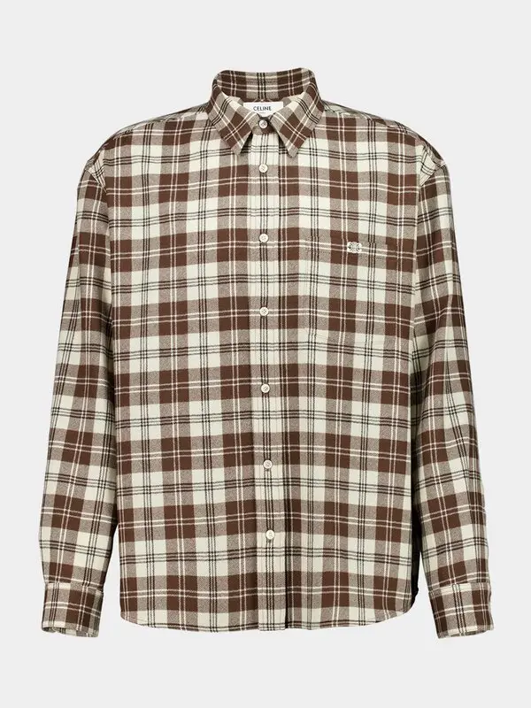 Celine Shirt Relaxed Fit L/s Button Up Checked Wool - Multicolour