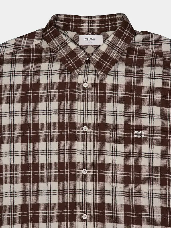 Celine Shirt Relaxed Fit L/s Button Up Checked Wool