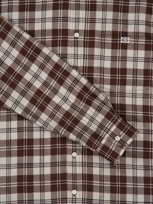 Celine Shirt Relaxed Fit L/s Button Up Checked Wool