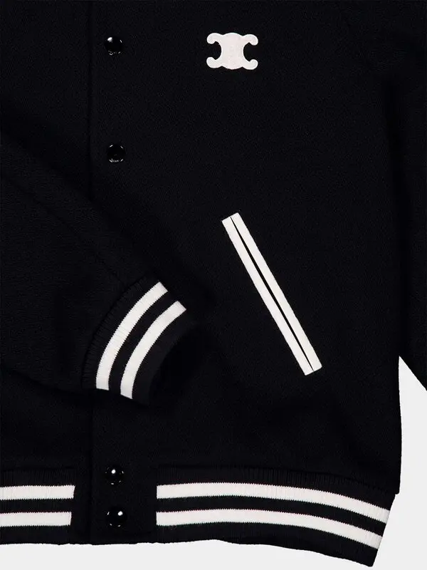 Celine Textured Wool Triomphe Teddy Bomber Jacket