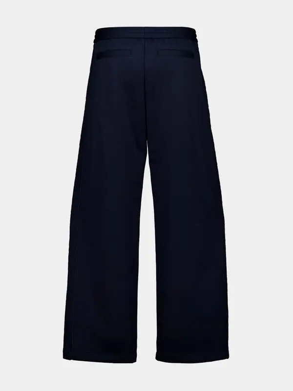 Dior Cotton Wide-leg Trousers With Monogram Detail