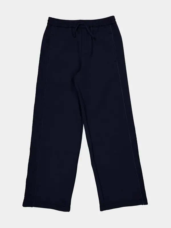 Dior Cotton Wide-leg Trousers With Monogram Detail