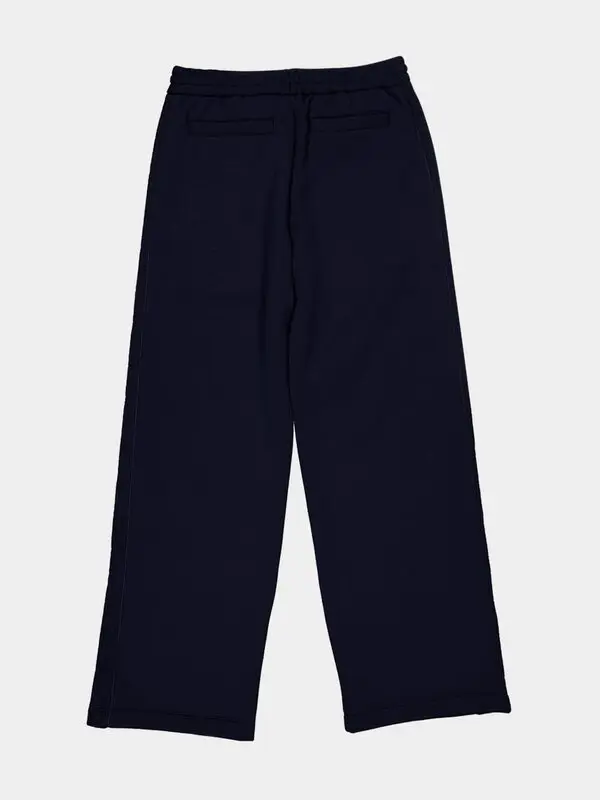 Dior Cotton Wide-leg Trousers With Monogram Detail