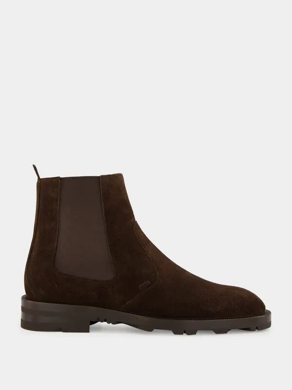 Dior Regency Chelsea Boots In Suede - Brown