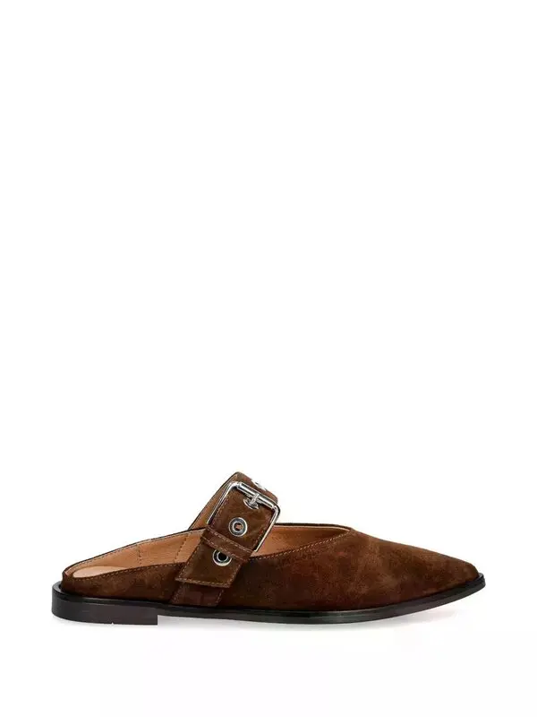 Marc O'polo Buckle-strap Suede Slippers