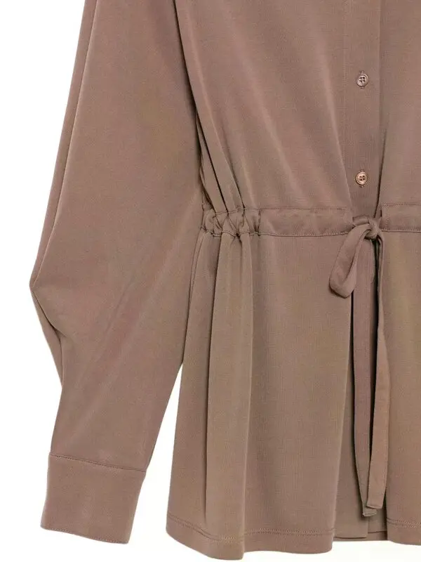Max Mara Drawstring Waist Long-sleeve Shirt - Brown