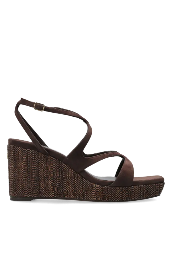 JIMMY CHOO Ayla 85 Platform Wedge Sandals - Brown