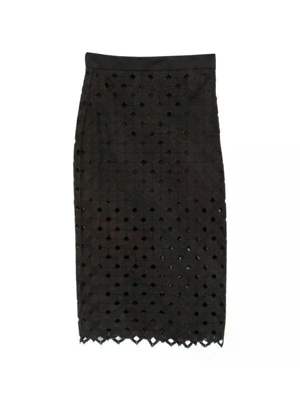 Max Mara Scalloped Midi Skirt - Black