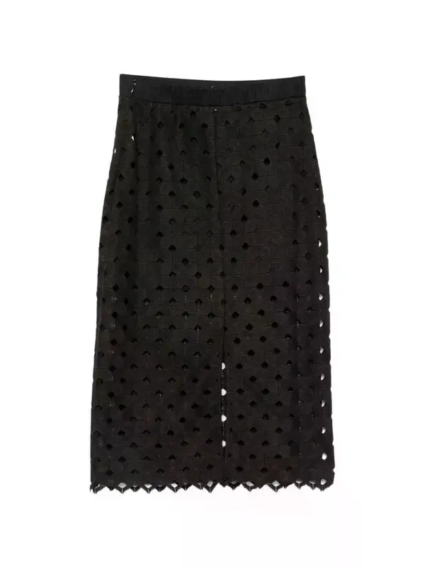 Max Mara Scalloped Midi Skirt - Black