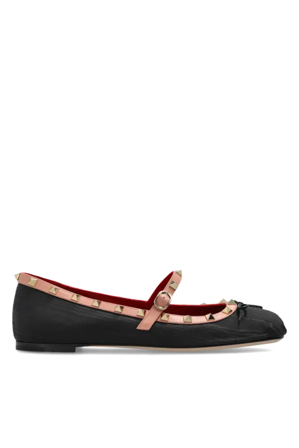 Valentino Garavani Ballet Flats With Studded Straps - Black