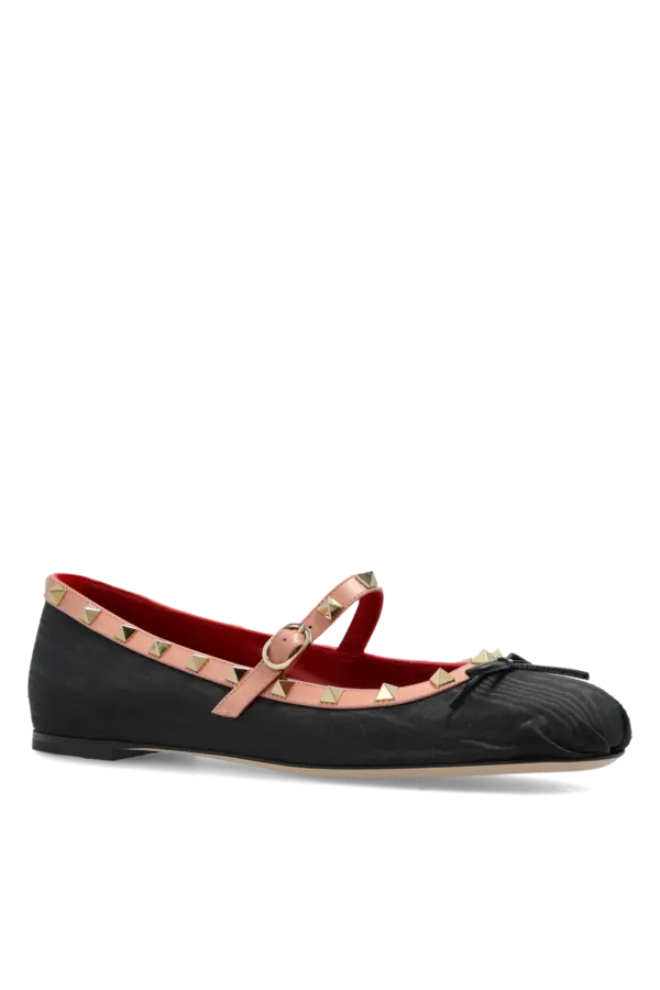 Valentino Garavani Ballet Flats With Studded Straps - Black