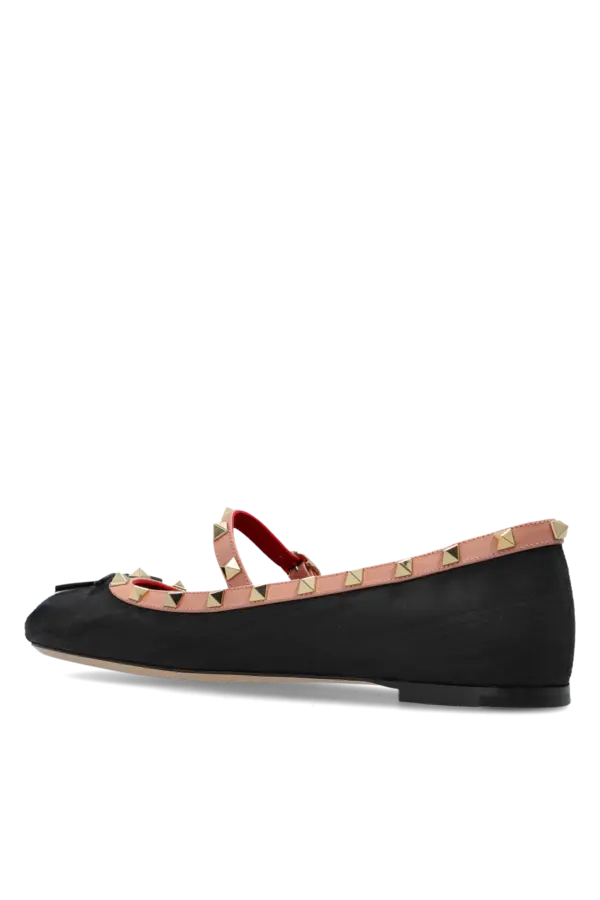 Valentino Garavani Ballet Flats With Studded Straps - Black
