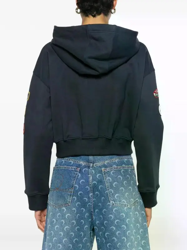MARINE SERRE Patch Detail Zip-up Hoodie