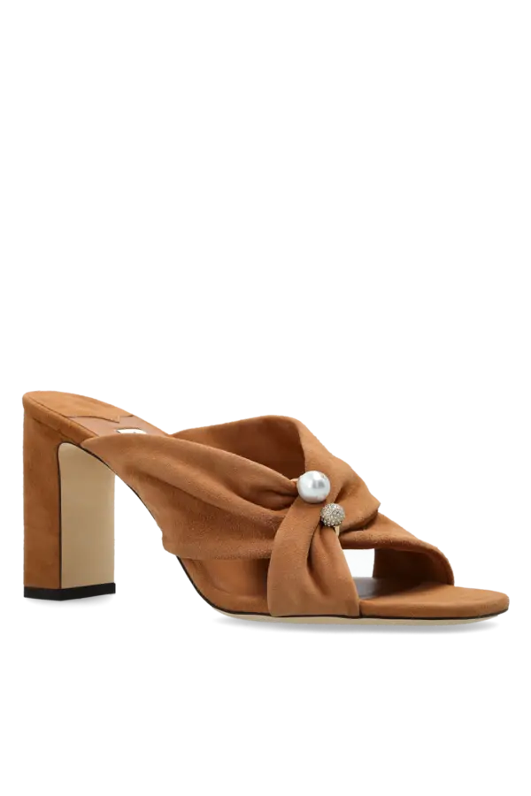 JIMMY CHOO Rafi 85 Suede Heeled Mules