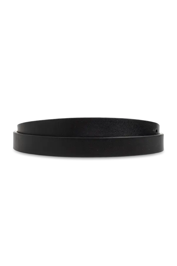 Max Mara Aziata" Leather Belt With Gold-tone "m" Buckle