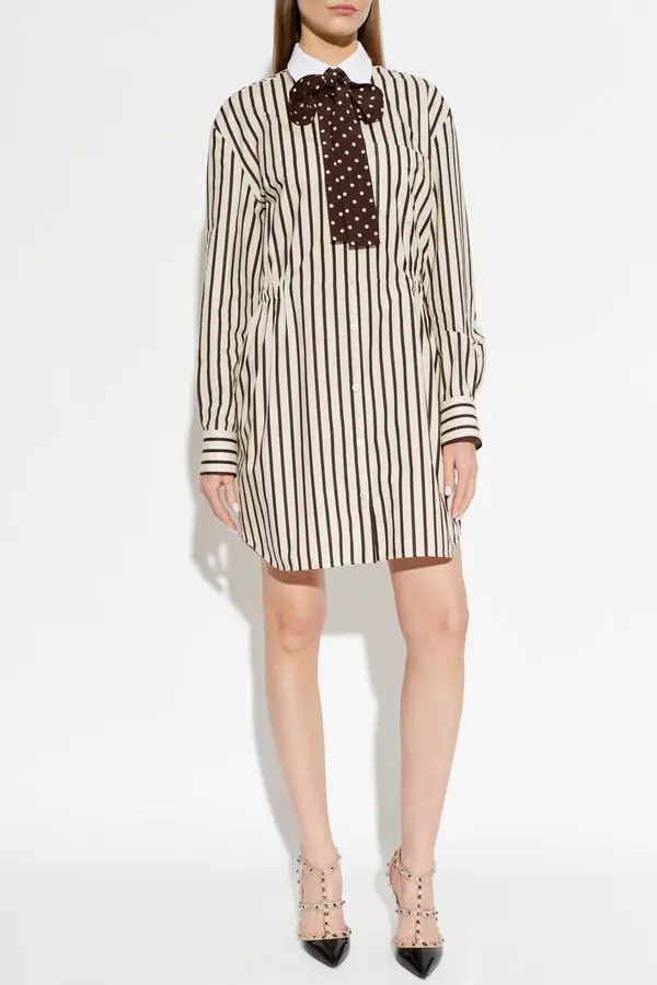 Valentino Garavani Striped Cotton Shirt Dress