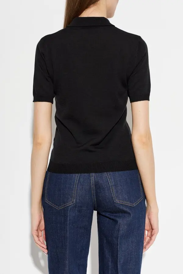 Valentino Garavani Wool And Viscose Knit Top With Decorative Bow