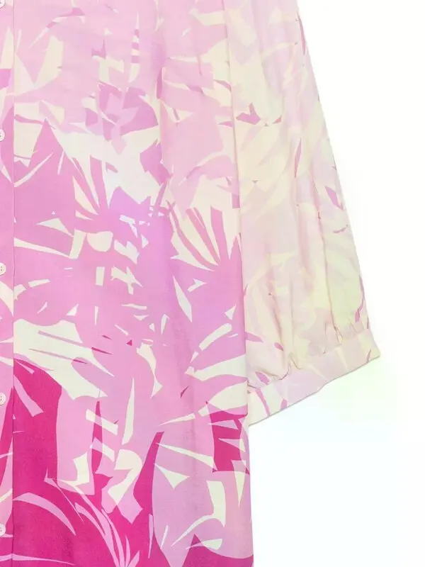 ZANETTI Palm Leaf-print Midi Shirt Dress