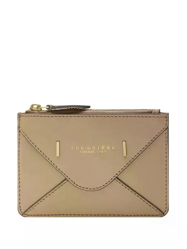 THE BRIDGE Envelope-style Leather Card Holder - Neutrals