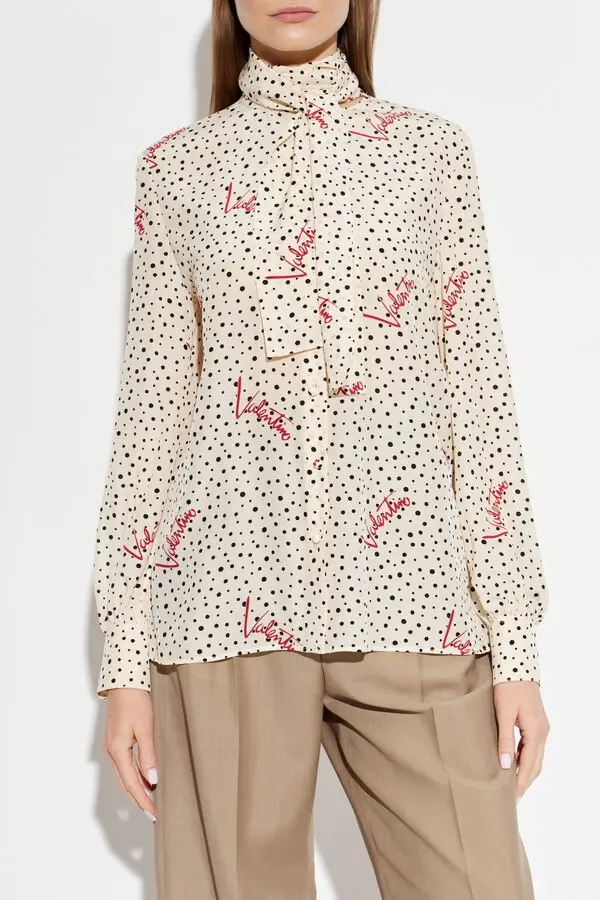 Valentino Garavani Silk Blouse With Decorative Tie
