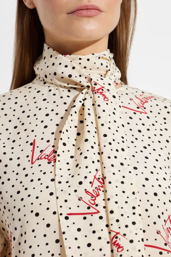 Valentino Garavani Silk Blouse With Decorative Tie