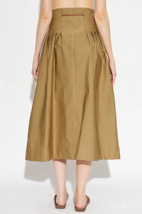 Max Mara Tempio' Midi Skirt With Leather Drawstring