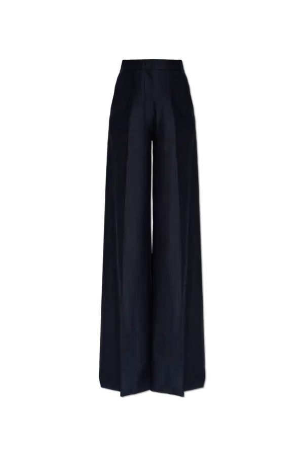 Max Mara Pinza' High Waisted Wide Leg Trousers - Black