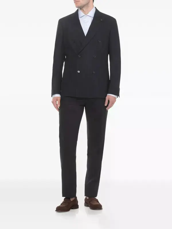 LARDINI Pinstripe Double-breasted Suit