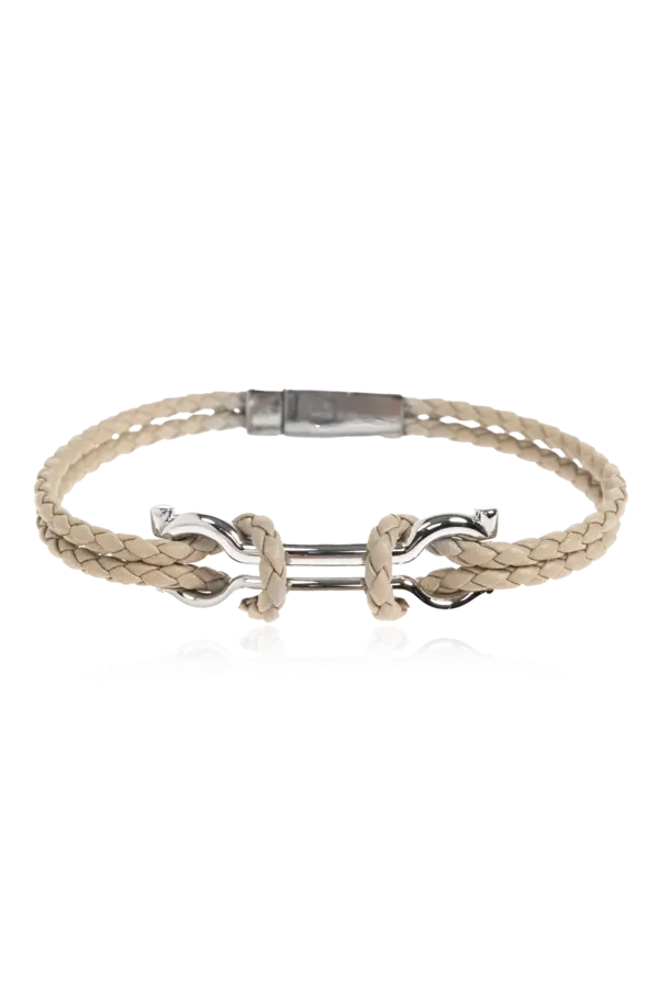 FERRAGAMO Braided Leather Bracelet