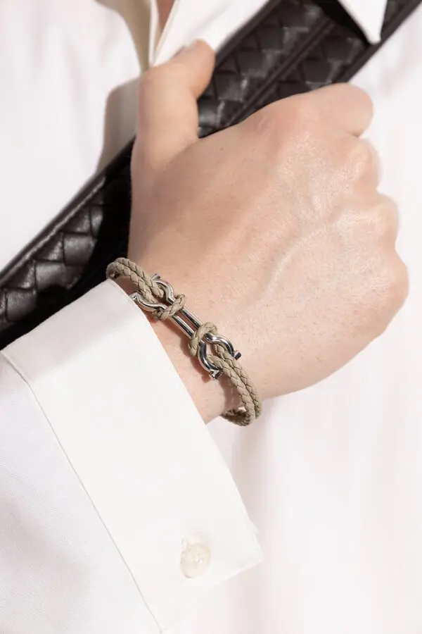 FERRAGAMO Braided Leather Bracelet
