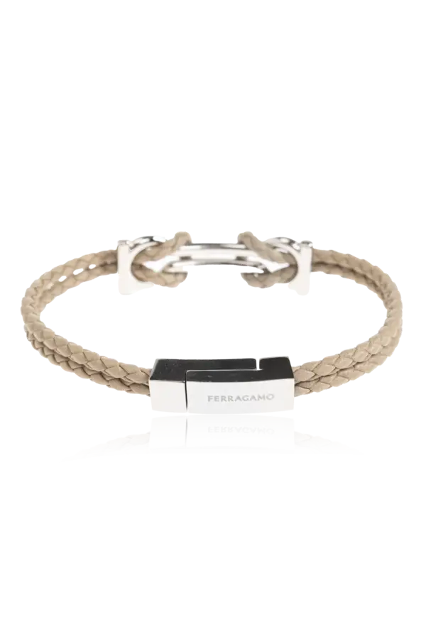 FERRAGAMO Braided Leather Bracelet