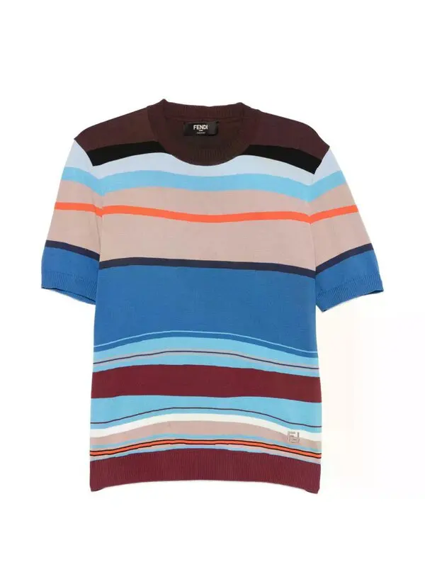 Fendi Striped Short-sleeve Top