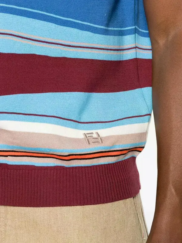 Fendi Striped Short-sleeve Top
