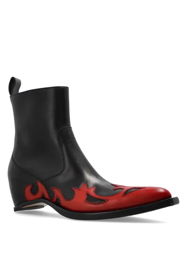 MAISON MARGIELA Leather Wedge Ankle Boots