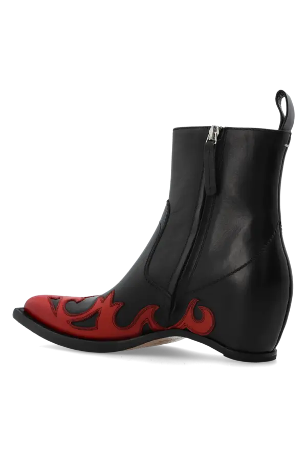 MAISON MARGIELA Leather Wedge Ankle Boots