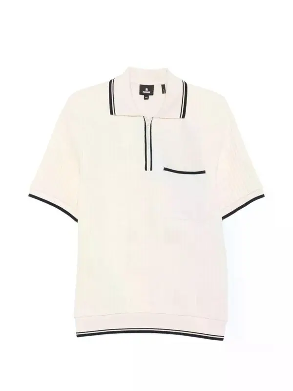 Mackage Zip-neck Ribbed-knit Polo Shirt
