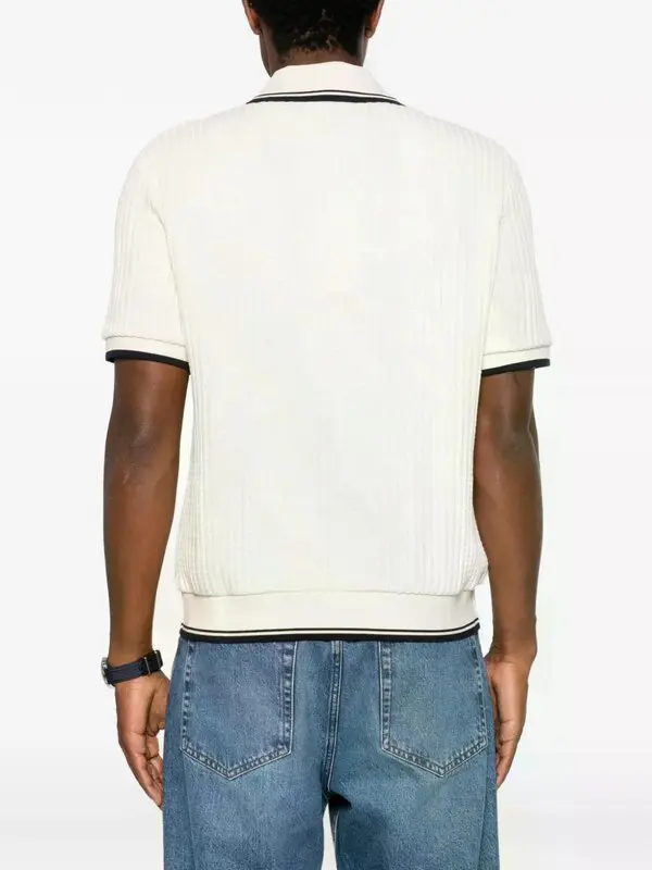 Mackage Zip-neck Ribbed-knit Polo Shirt