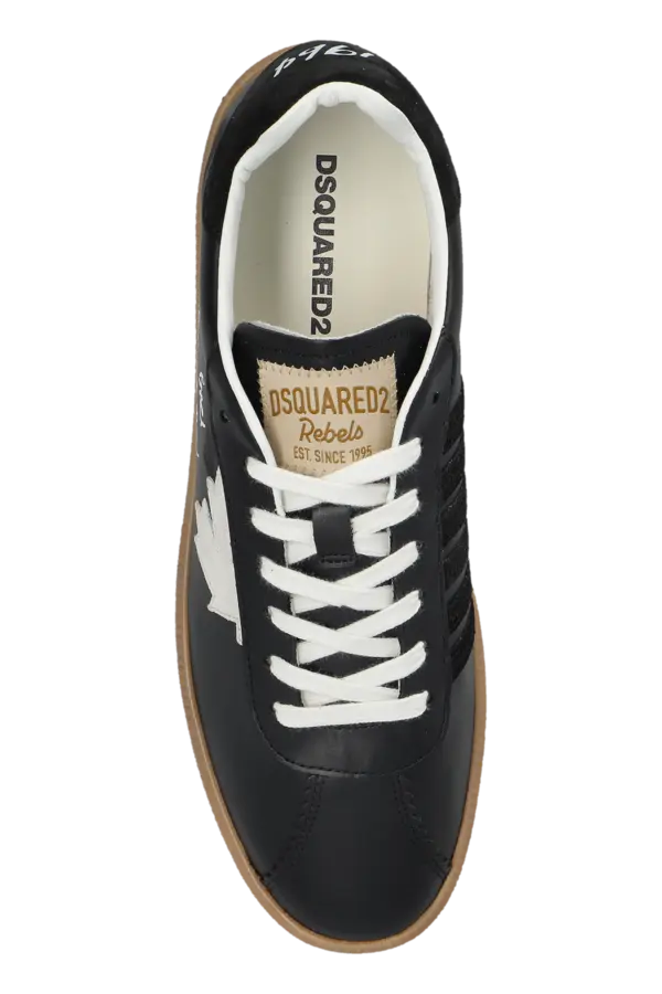 Dsquared2 Low-top Leather Sneakers With Graphic Detail